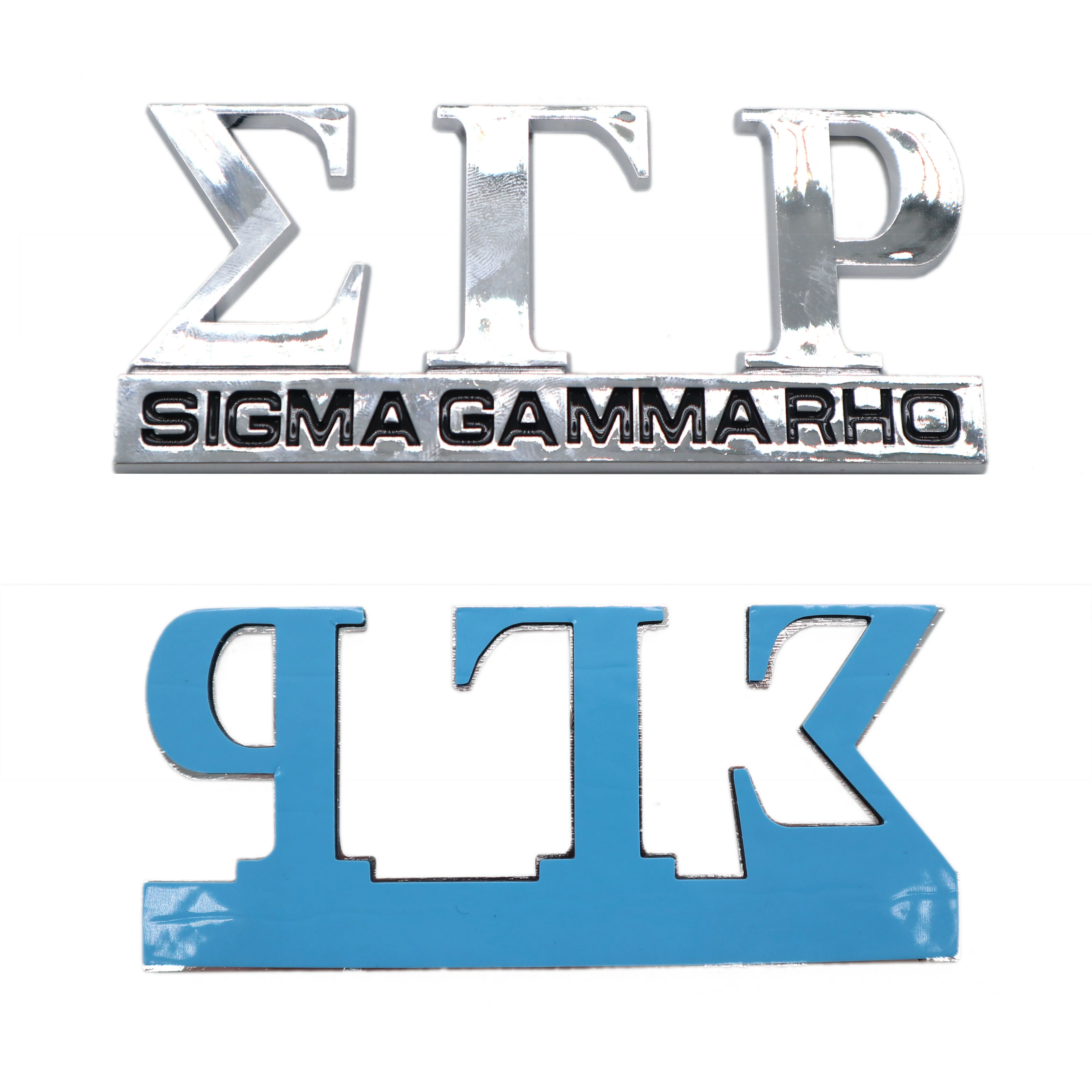 Custom Greek Letters Sigma Gamma Rho Chrome Cut Out Car Emblem - Buy ...