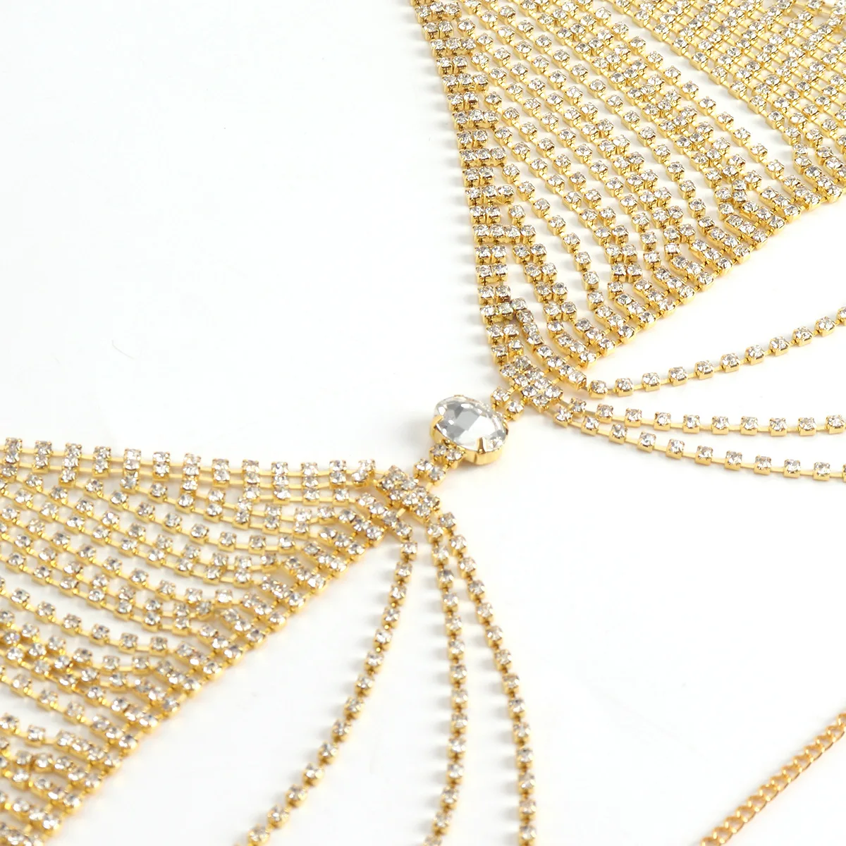 Rhinestone Fringe Bra Panties Nightclub Bikini Waist Belt Belly Chain