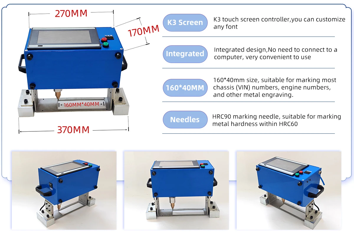 Chassis Number Dot Peen Marking Machine for Metal Engraving - OEM