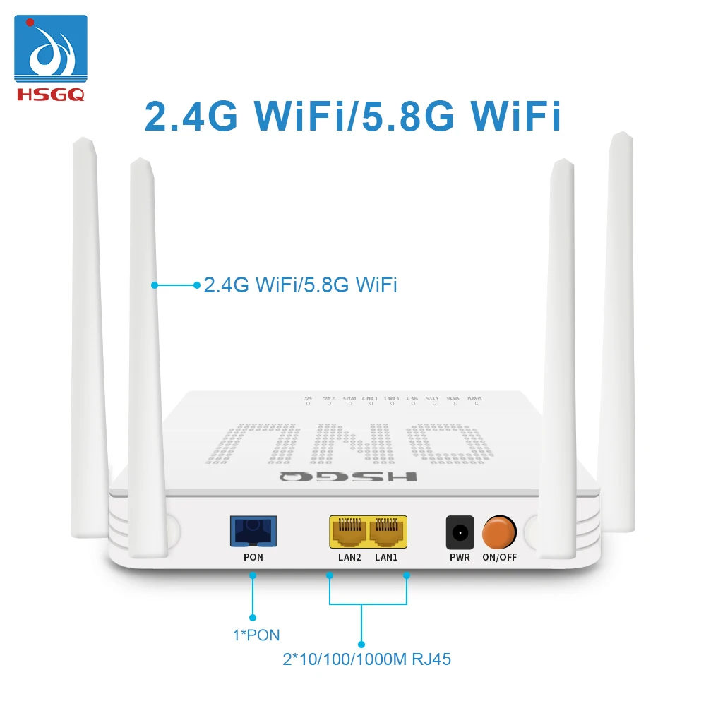 HSGQ-X210DW Dual Band ONU - Wi-Fi 2GE Router for FTTH