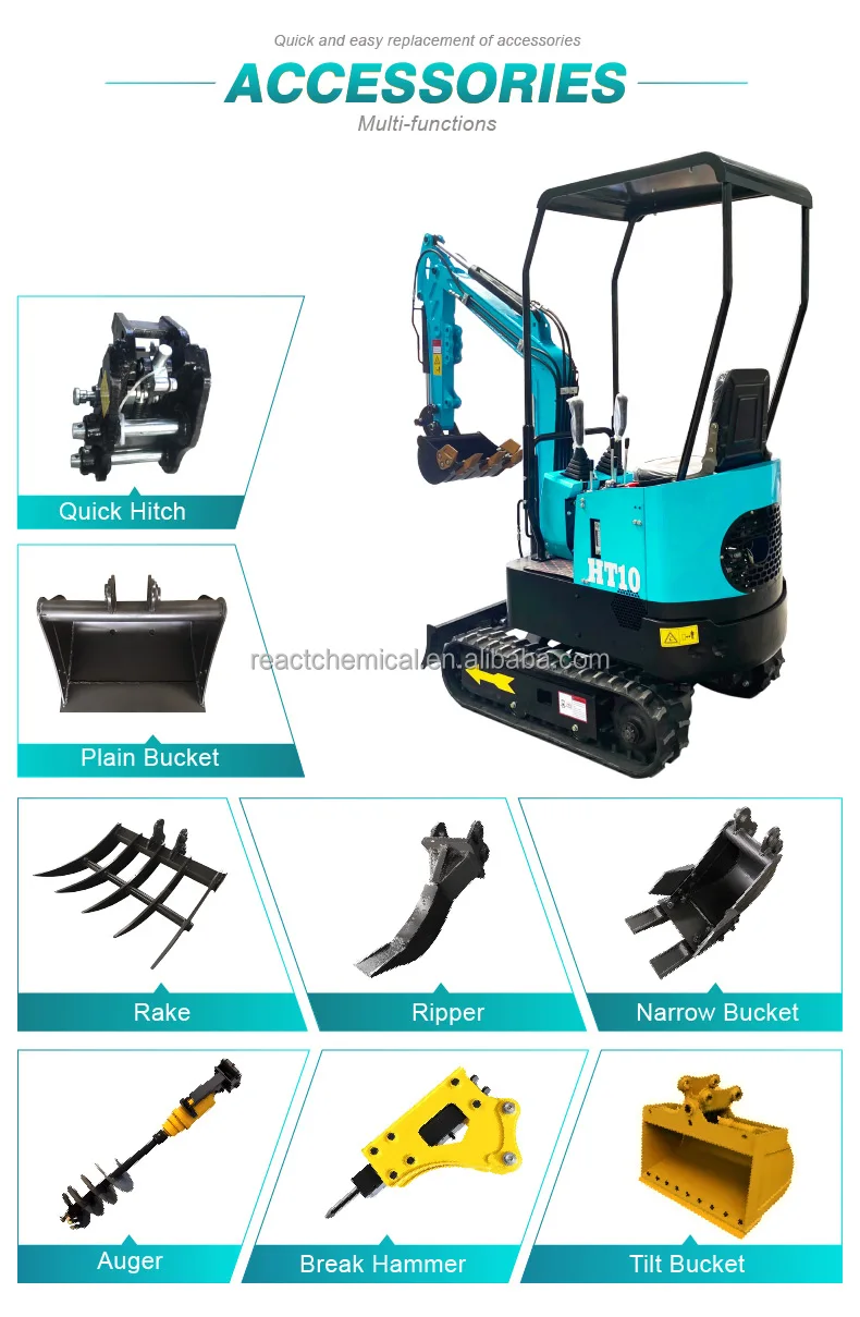 Crawler Excavator 1000kg Hydraulic Digging Wheel Excavator Machine with ...