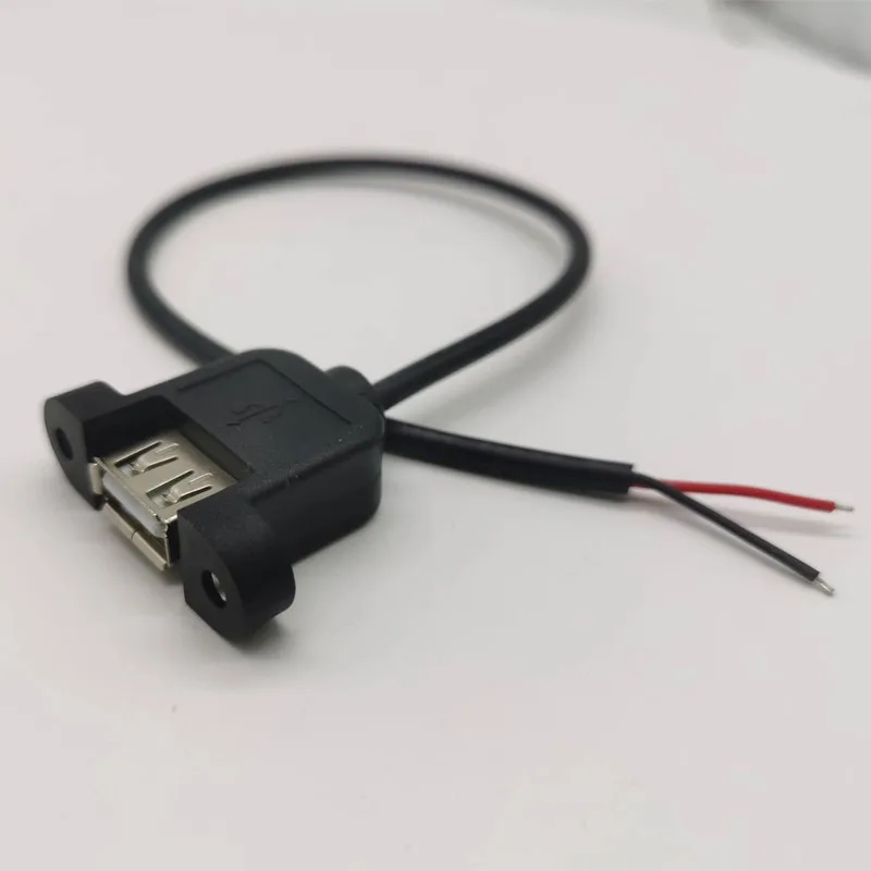 Panel Mount Usb2.0 Female To 2 Wires 2464 Open End Cable Pigtail With ...