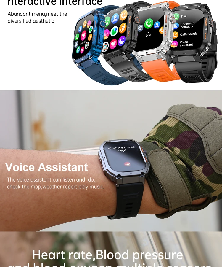 K57 Pro Men Smart Watch - Waterproof Sport Smartwatch with Heart Rate ...
