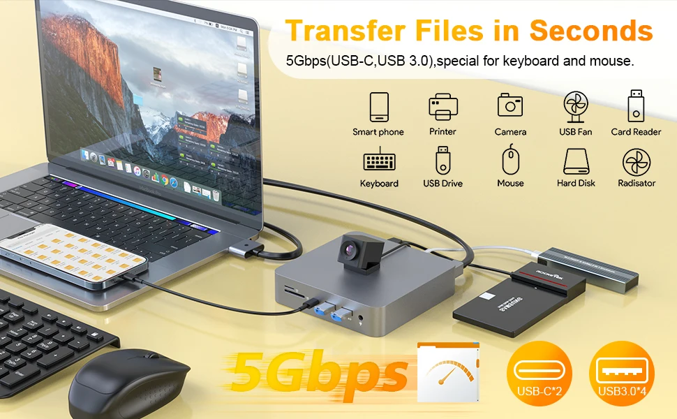 Mini Computer Docking Station Type-C Display Port Tv Docking Station ...