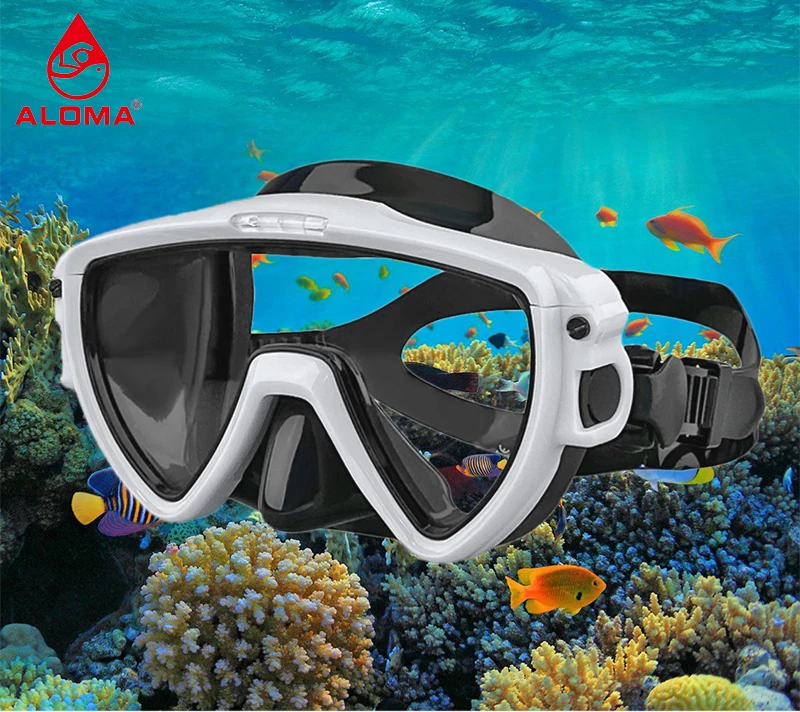 Aloma 2024 New design anti fog single lens diving goggles freediving ...