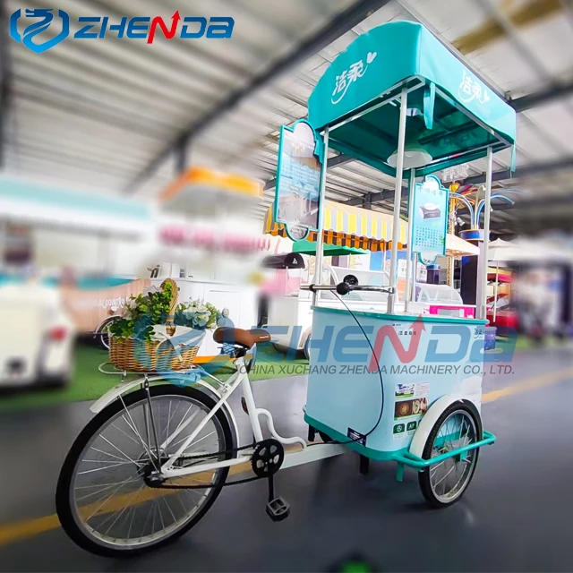 Cycle Trolley Hot Dog Cart Food Cart Stainless Steel Mobile Vending Ice ...