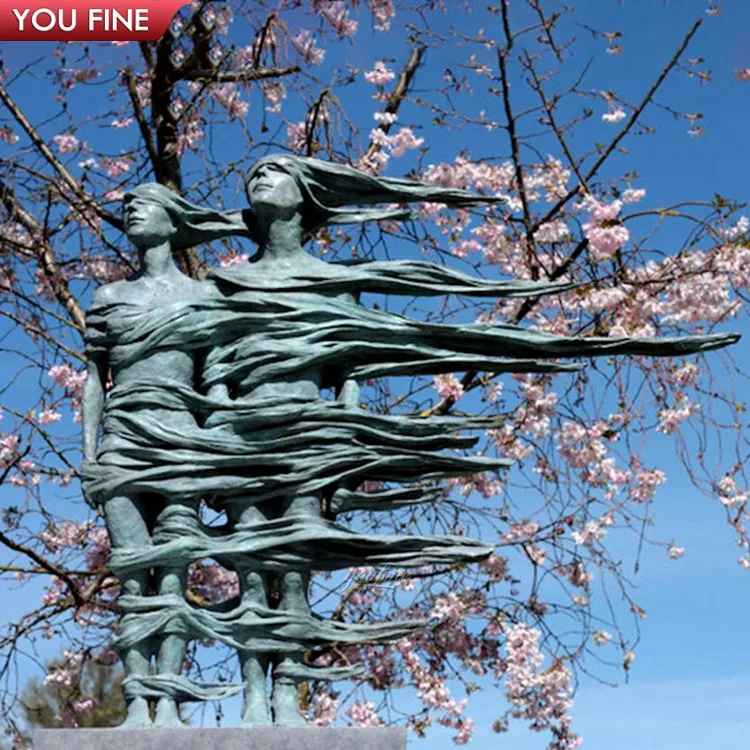 Outdoor Garden Large Bronze Abstract Windy Lady Sculpture