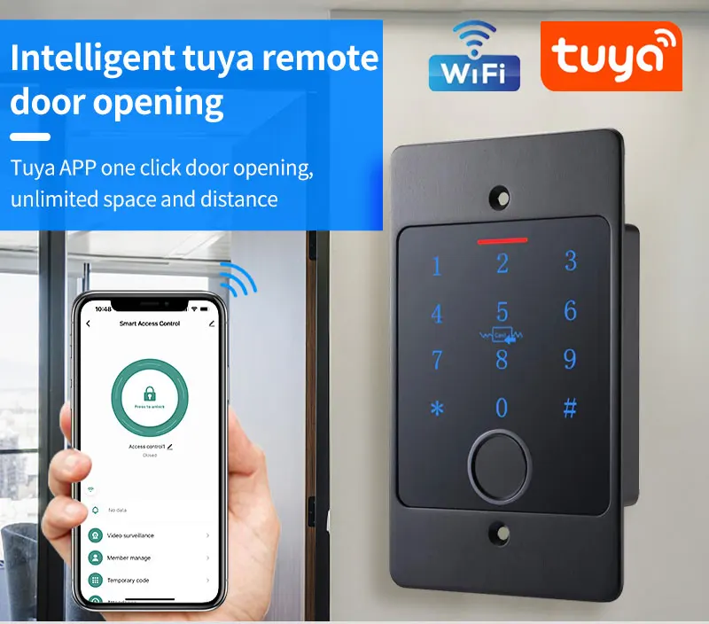 Tuya Wifi Fingerprint Access Control - Waterproof & Customizable