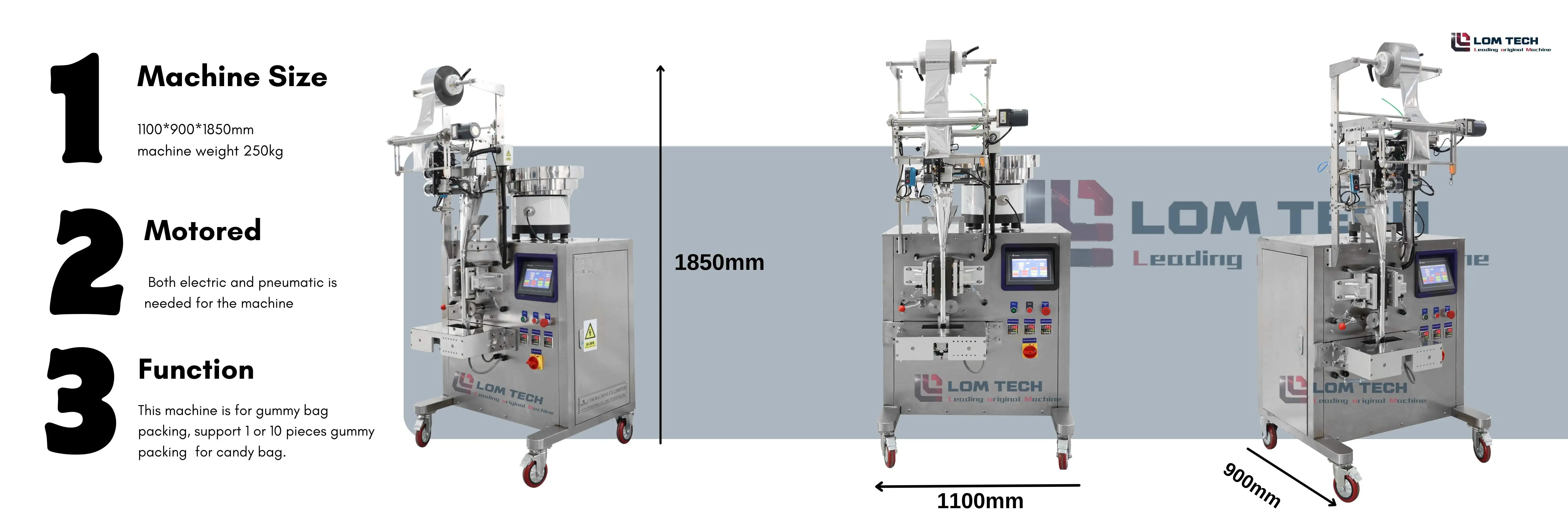 LOM Tech Fully Automatic High-Speed Multi-Seal Gummy Candy Counting and Sachet Packaging Machine ...