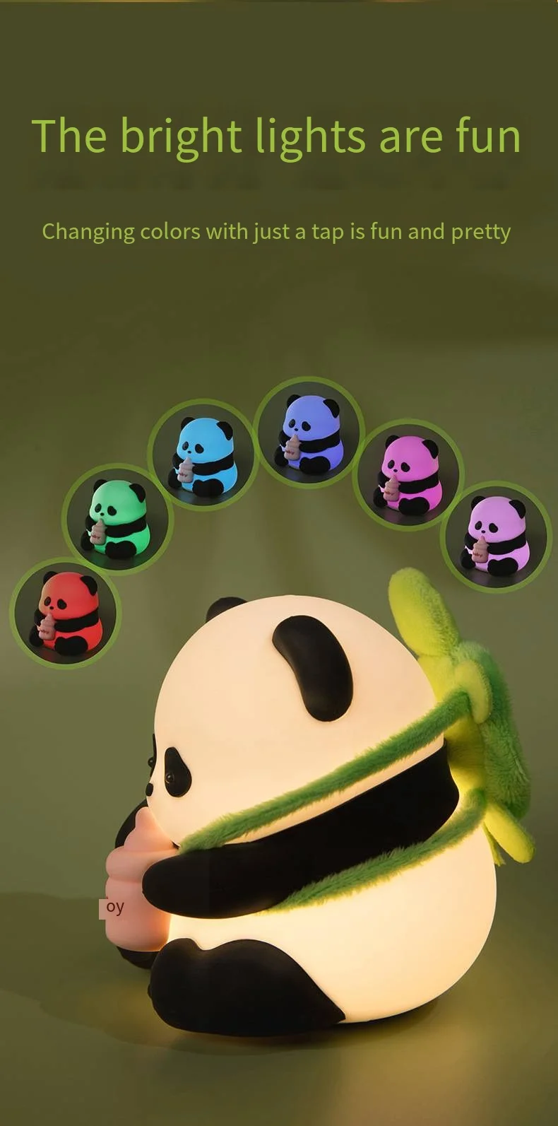 Led Cute Cartoon Silicone Panda Lamp Usb Touch Sensor Colorful Light ...