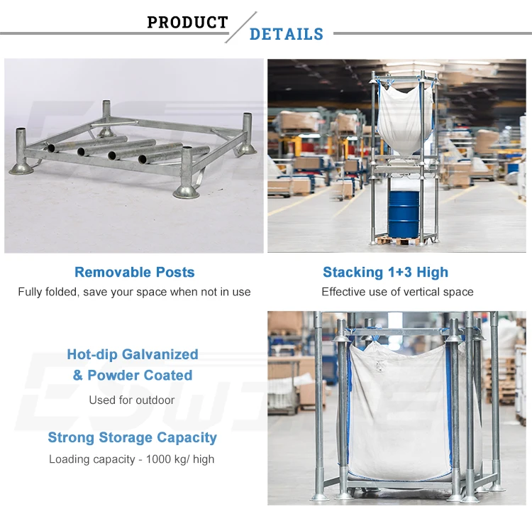 Heavy Duty Folding Stackable Storage Metal Post Stacking Pallet for ...