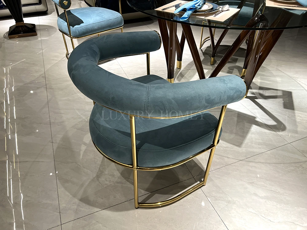 Modern Unique Rectangular Shape Wood Verneer Black Dining Table With 6 ...