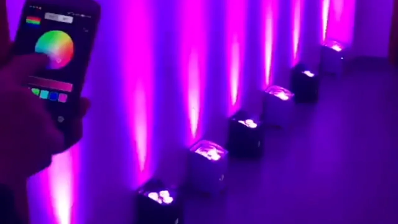 6*18w Rgbwauv Dj Wedding Battery Powered Led Uplight Wifi Wireless Dmx ...