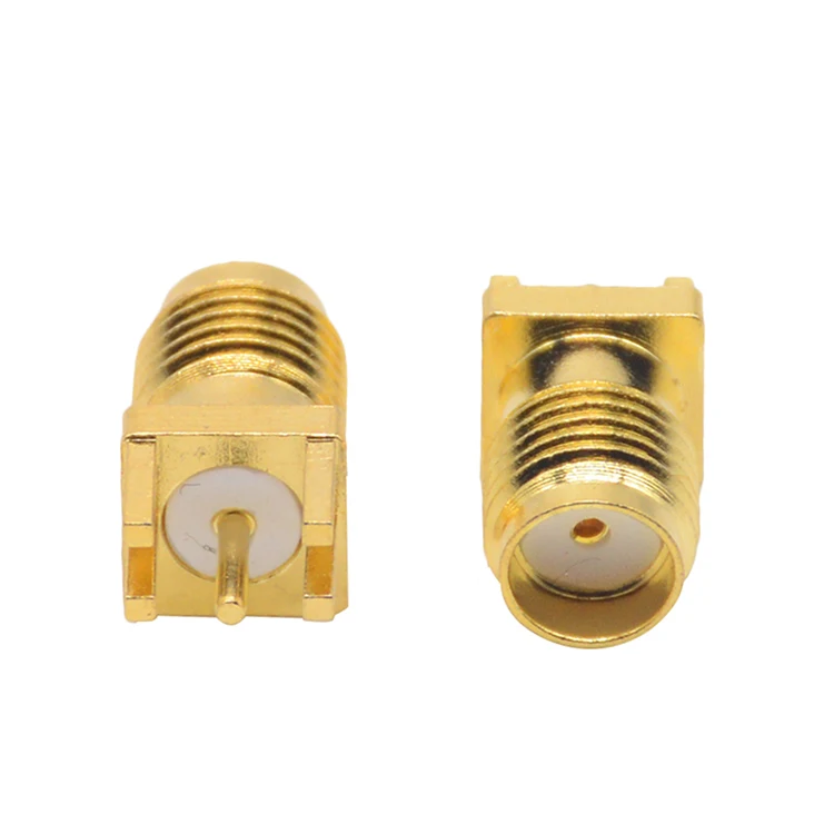 Sma Female Pcb Panel Edge Mount Connector Straight Solder Rf Coaxial ...