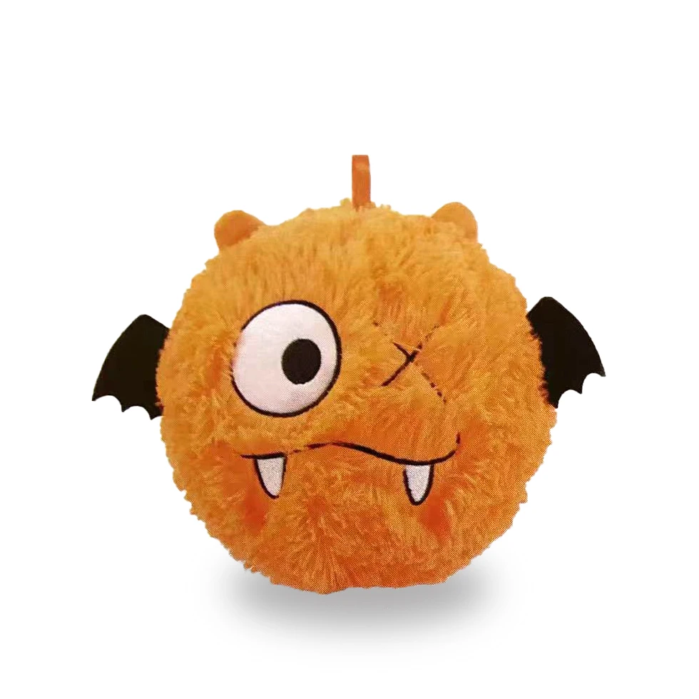 Happy Halloween Balloons Fuzzy Soft Monster Face Inflatable Bounce And ...