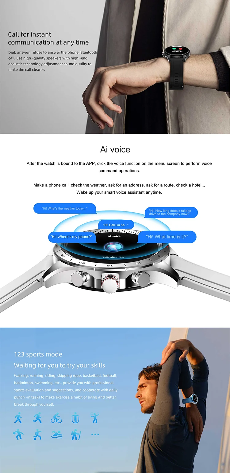 Z10 Pro 1.32" Sports Smartwatch with Full Touch Screen, GPS, Heart Rate ...
