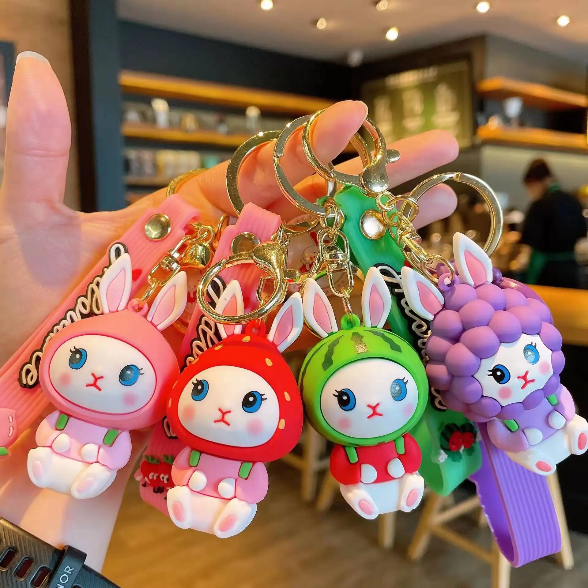 Creative Girls Pendant Gifts Cartoon Cute 3d Shape Fruit Rabbit ...
