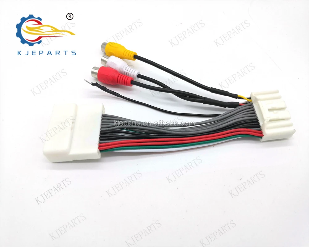 Auto 28 Pin Male To Female Connector Wiring Harness With Three Rca Plug ...
