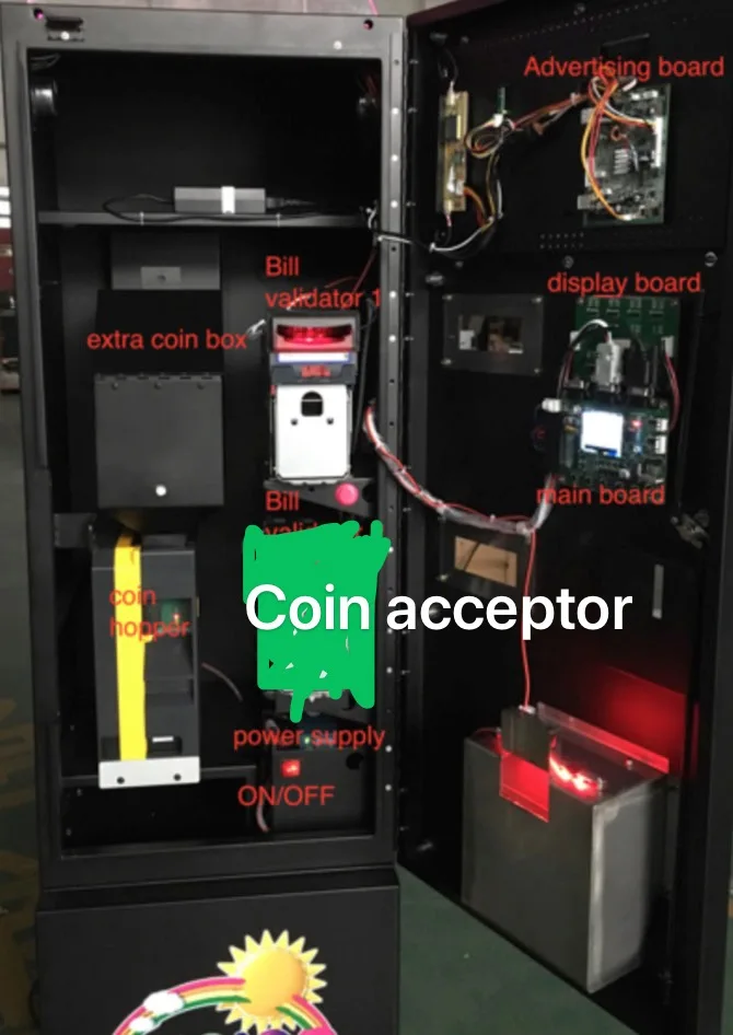 Coin Pusher Banknote to Token Coin Changer Machine With LED Advertising Screen for Arcade Game ...