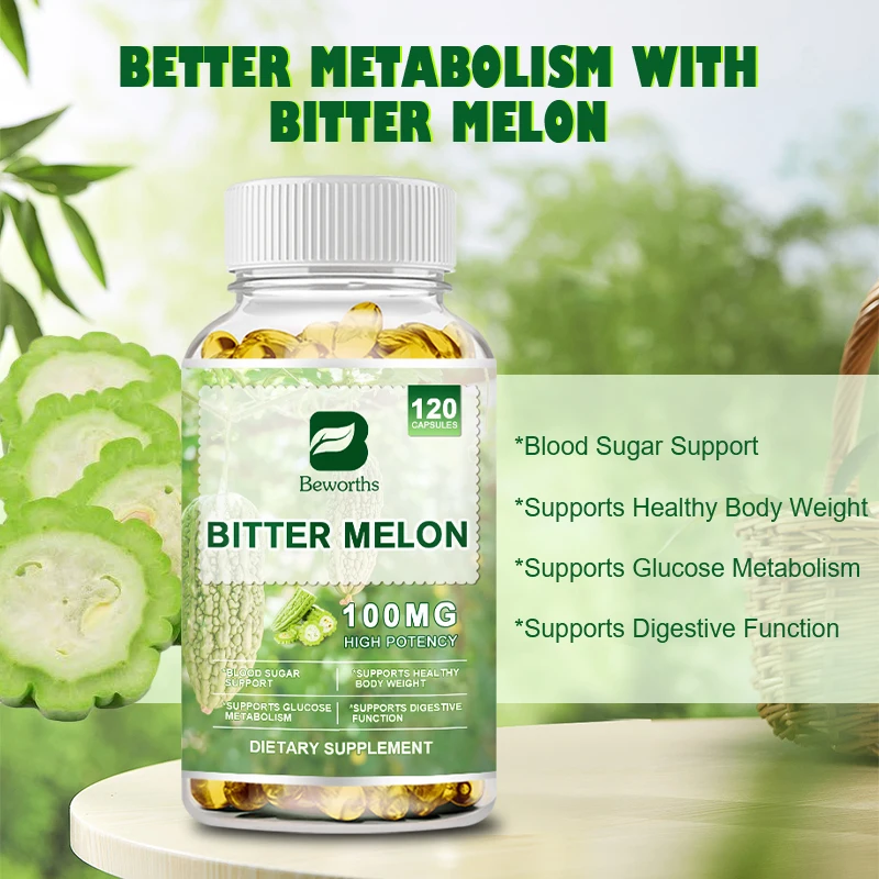 60 Pcs Vegan Bitter Melon Peptide Extract Capsules Lower Blood Sugar ...