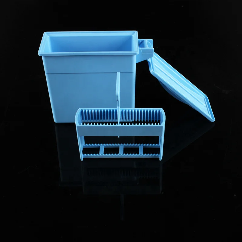 Plastic Microscope Slides Staining Jars Group with Rack