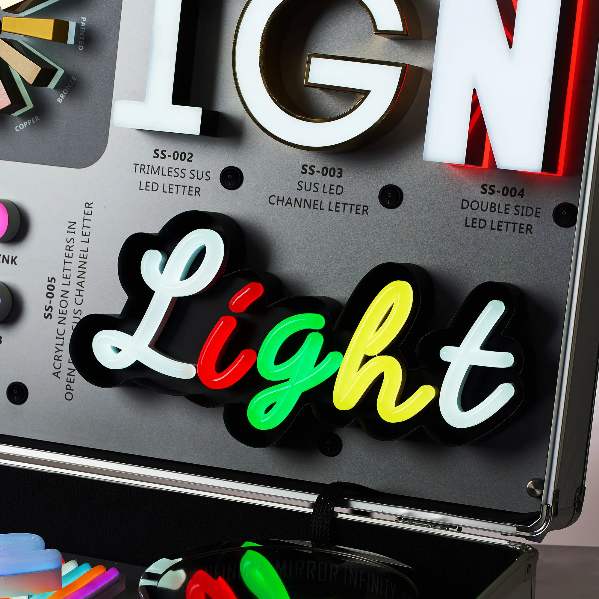 Custom Illuminated Led Channel Letters Sign Sample Box Suitcase Letter ...