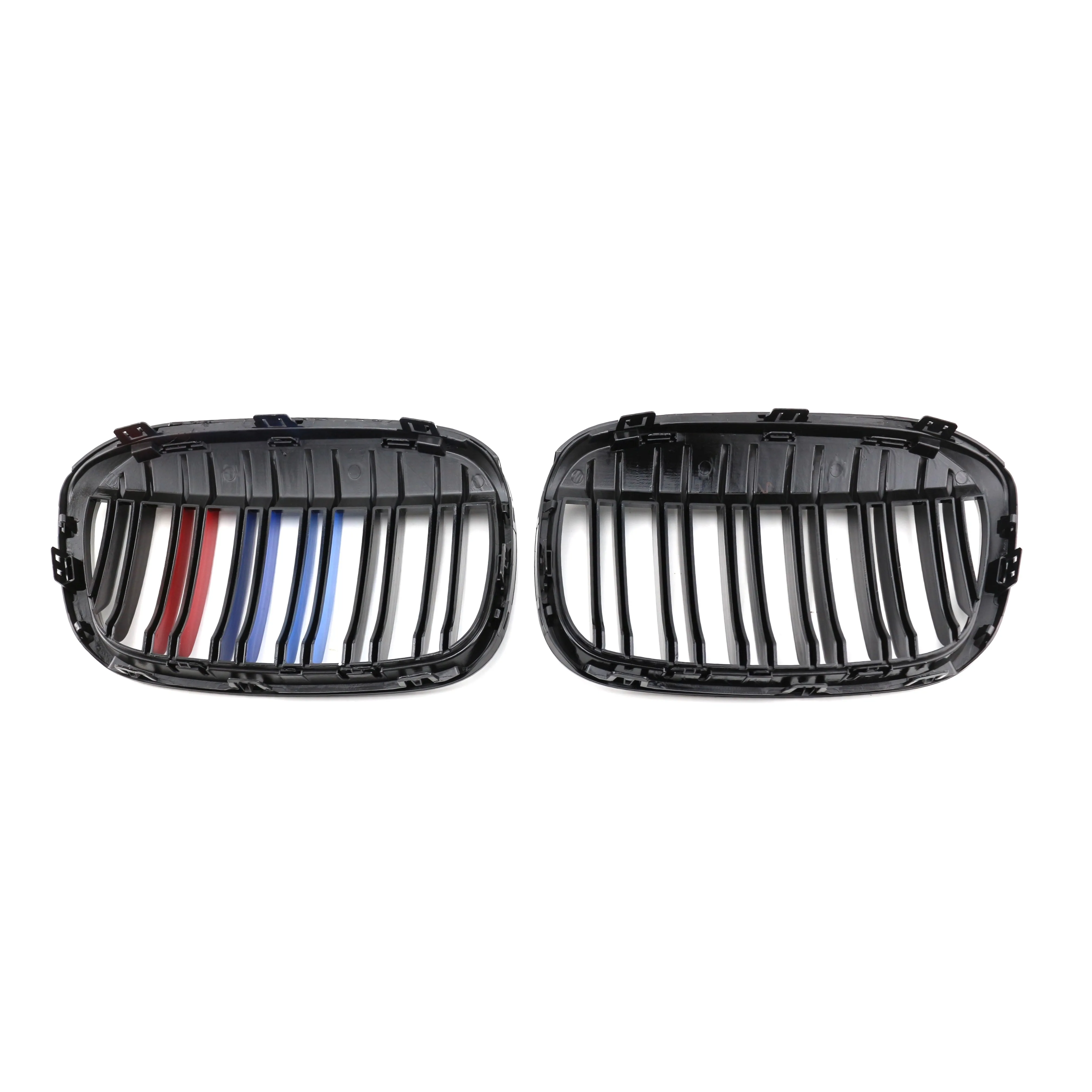 Auto Bumper Grills Dual Slat Three Black Front Center Grille For Bmw X1 ...