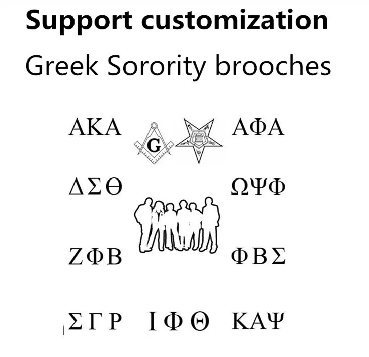 Greek Letter Enamel Pearl Order Eastern Star Oes Brooches For College ...