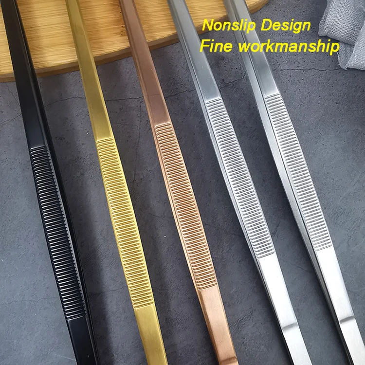 Metal Culinary Garnish Chef Plating Cooking Pliers Food Tongs Long 12 ...