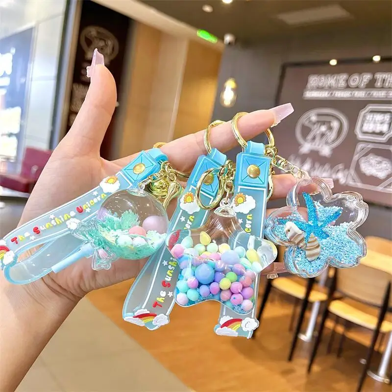 38 Designs Cute Cartoon Animal Liquid Key Chain Keychains Pendant Lady ...