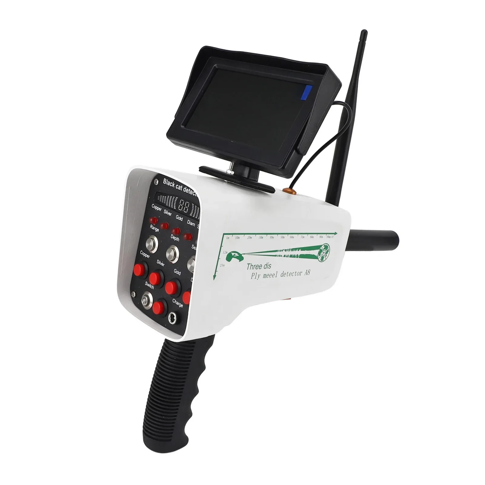Metal Detector A8 - 30m Depth, 1000m Range, LCD Display, Handheld Gold ...