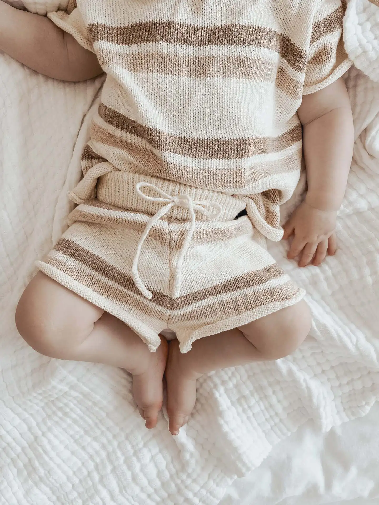 Organic Cotton Knit Girls' Clothes Baby Boys Girls Striped Set Children ...