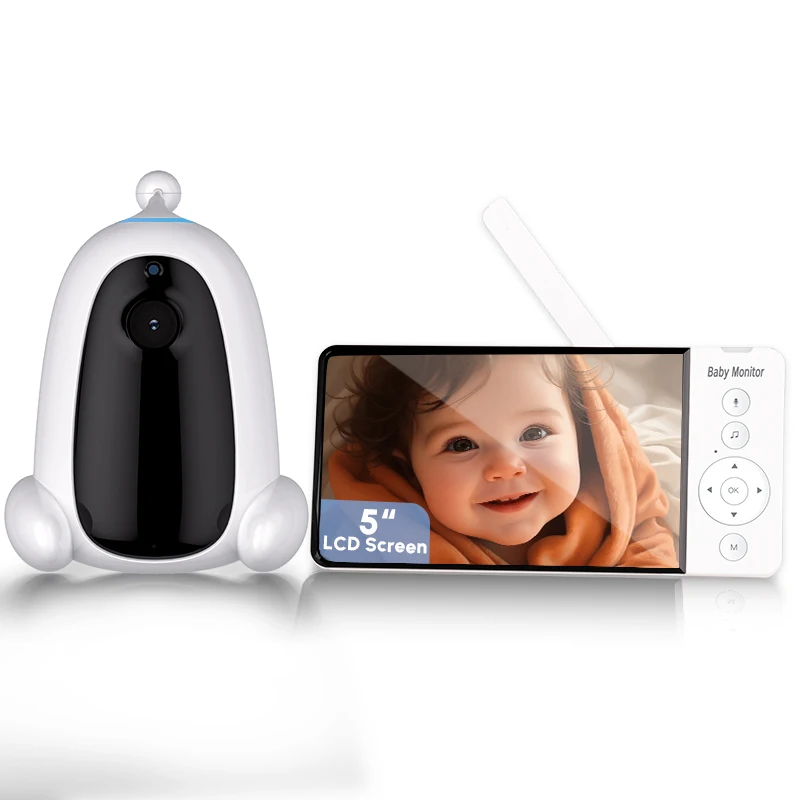 5 Inch Baby Camera Monitor Night Vision Video Nanny Babyphone 5000ml ...