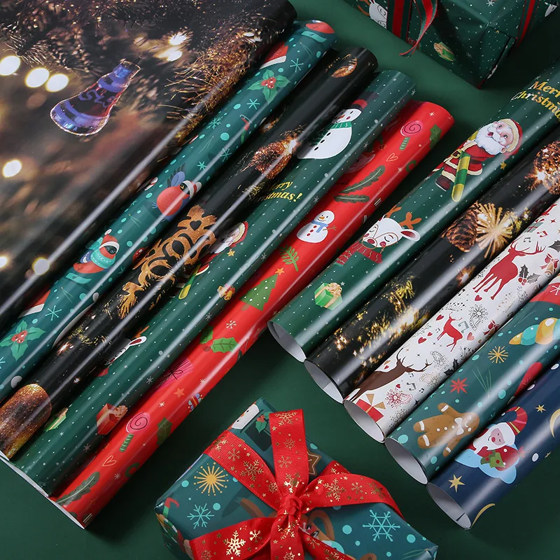 70*50cm Wholesale Xmas Gift Wrap Art Paper Kraft Gift Christmas ...