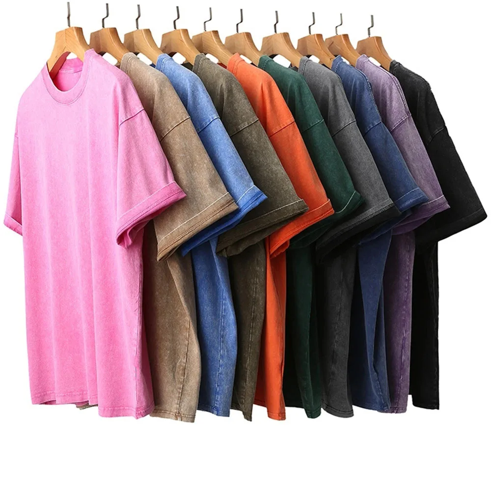 Wholesale 250gsm Heavy Weight Vintage T Shirt Washed Tee Graphic Acid ...