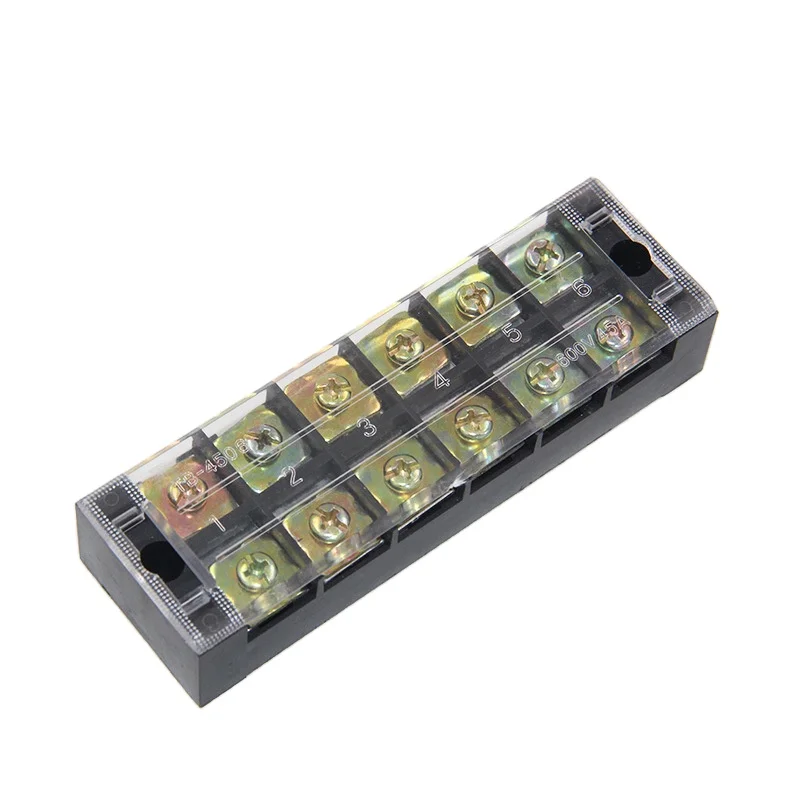 TB series 15A 25A 45A 60A 100A 600V 3P 4P 5P 6P 8P 10P 12P PC material brass conductor Screw ...