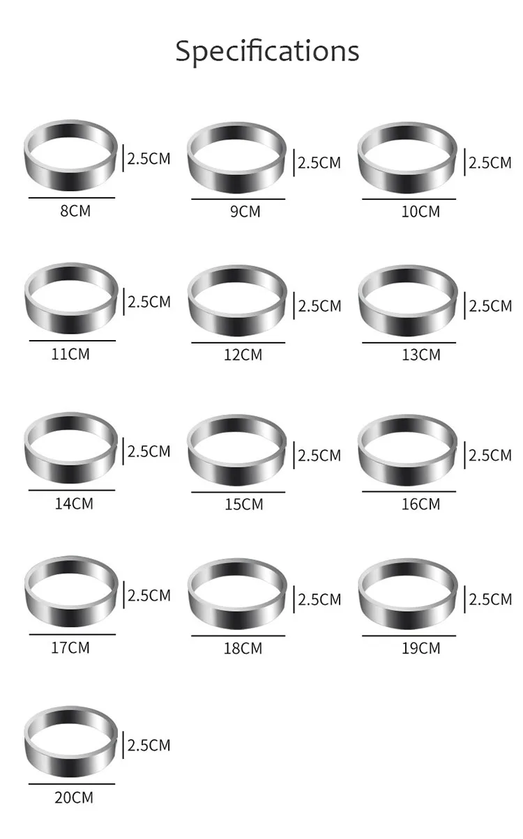 Stainless Steel Round Circle Croissant Baking Ring Spiral Shape ...