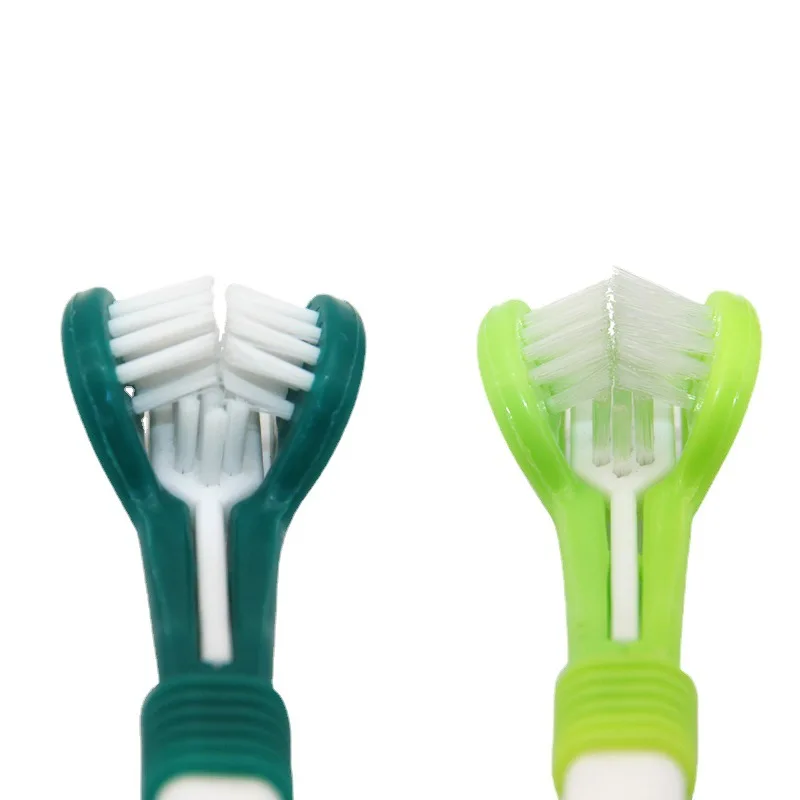Pet Toothbrush Three Head Toothbrush Multi-angle Cleaning Large Dog ...