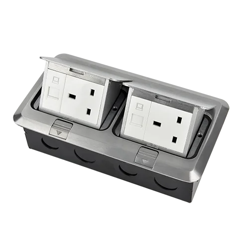 IP40 Pop up floor Socket 2 gang 13A socket data floor socket