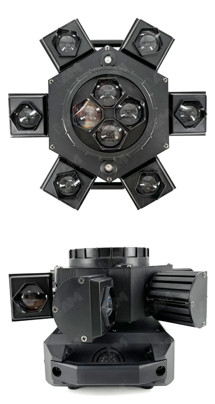 6 Arm Bee Eyes Led Beam Moving Head Light With Red Green Laser Effects Dmx Stage Lighting For Dj ...