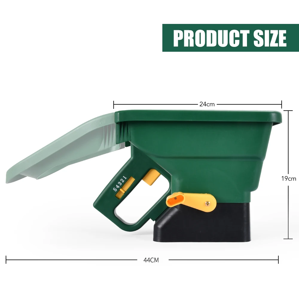 VERTAK 3L Hand-Held Seed Spreader Adjustable Flow Grass Fertilizer Salt ...