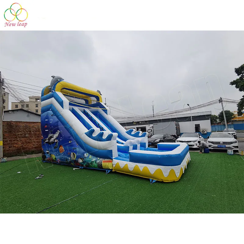 Outdoor Seaworld Theme Inflatable Water Slide & Bounce House