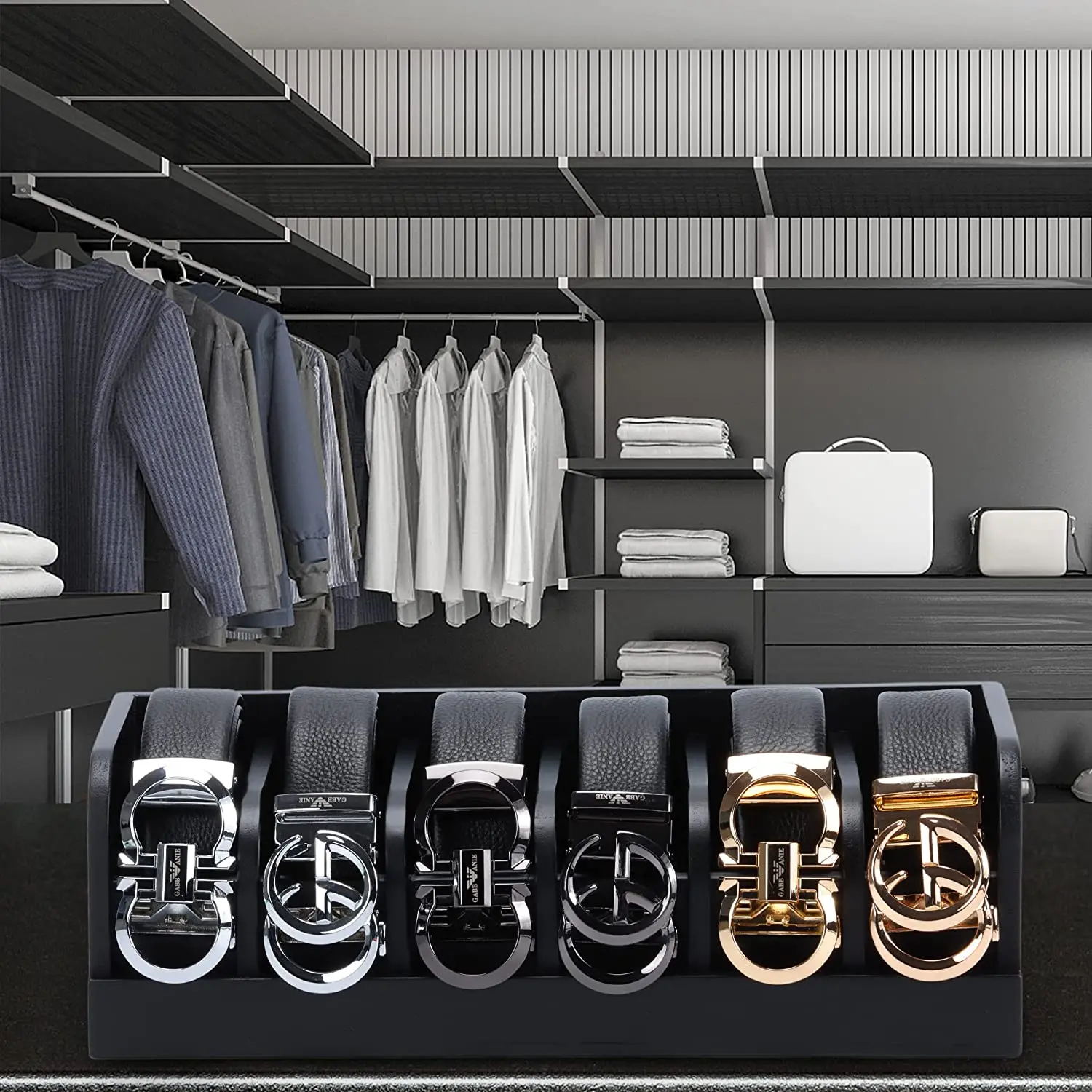 Wooden Belt Display And Storage Box Organizer - Buy Wooden Belt Display ...