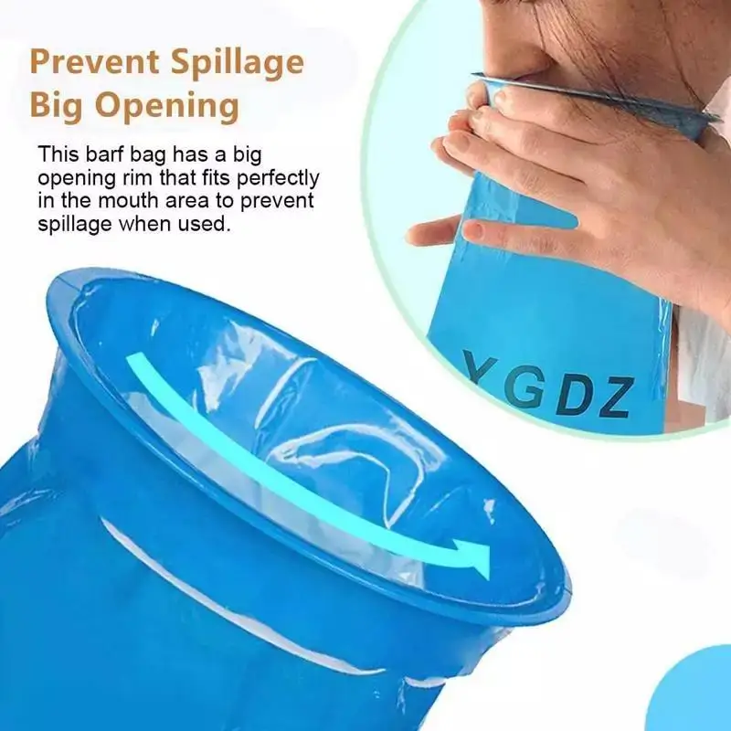 Pe Blue Emesis Disposable Vomit Aircraft Car Sickness Nausea Bags For ...
