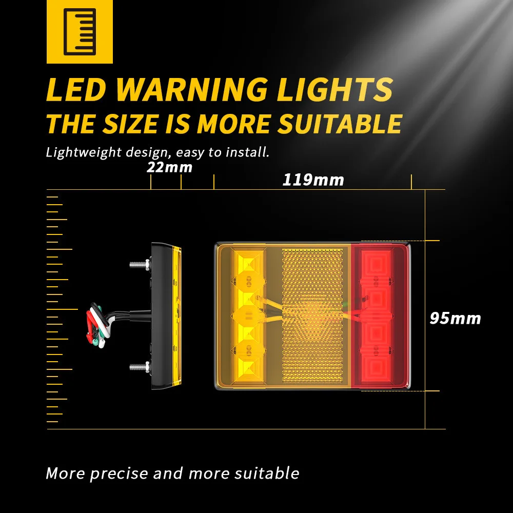 12-24v Waterproof Car Truck Led Rear Tail Light Warning Lights Rear ...