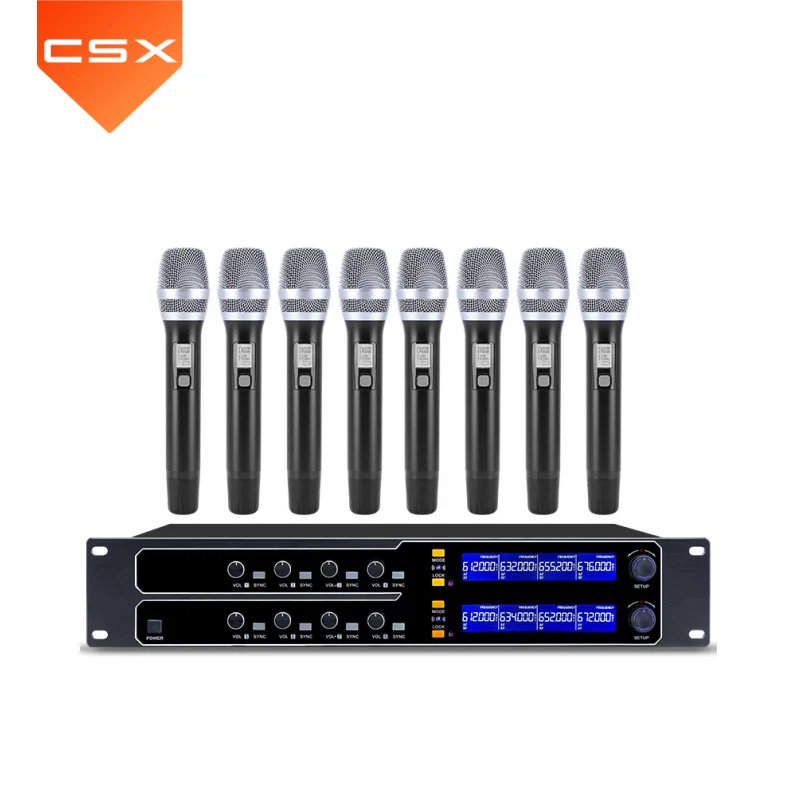 Professional Uhf System Wireless Microphone 8 Channel Conference ...