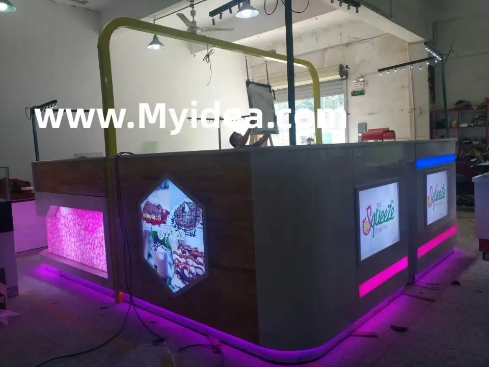 Custom Black Kiosk Cover with Lock, 10x18ft Size, Backlit Acrylic Logo ...