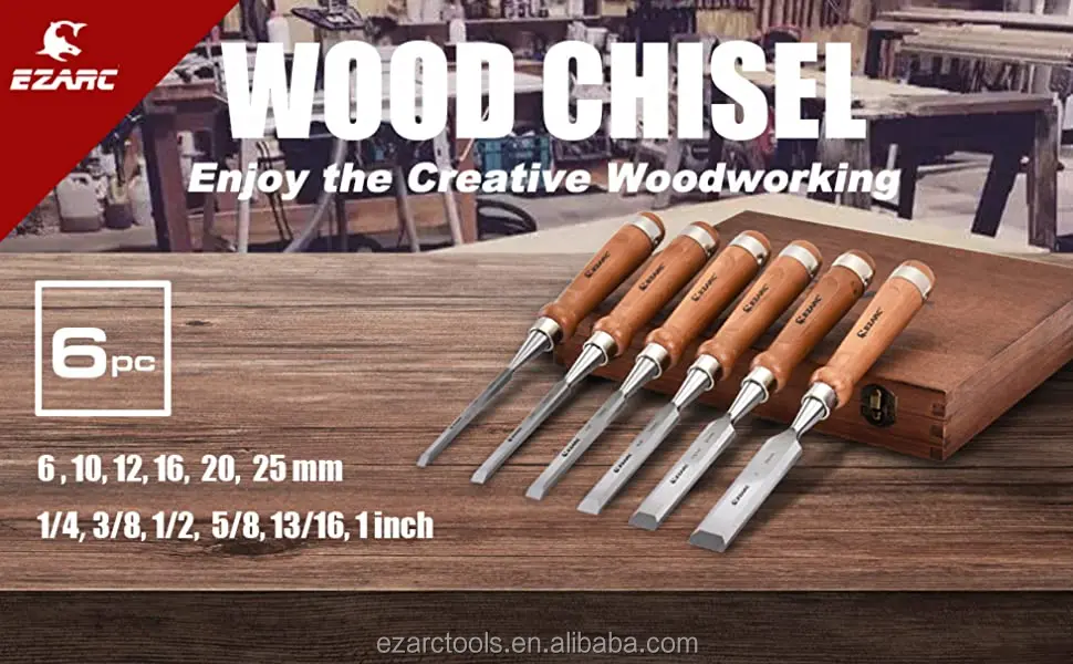Craftsman Chisel Tool Sets Woodworking Carving Chisel Kit Rasp Gift Wood With Premium Wooden Industrial Wood EZARC 6 Pieces Alibaba
