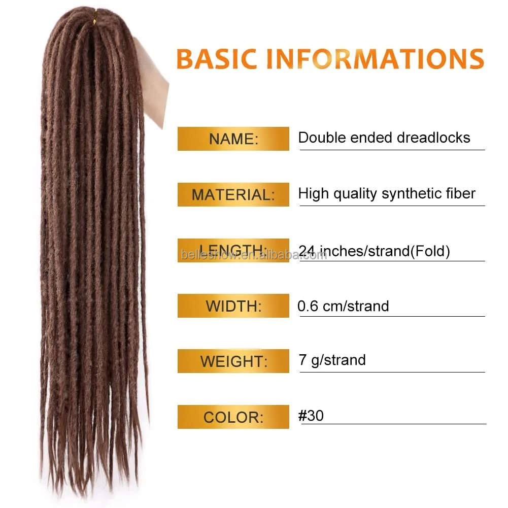 24inches Thin 0.6cm Dreads Handmade Crochet Hair Reggae Hair Hip-Hop ...