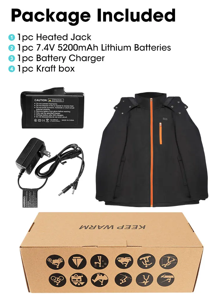 In Stock 5v 7.4v Body Warmer Jacket Smart Heated Clothing Winter Custom ...